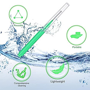 80 Pieces Multicolored Braces Brush for Cleaner Interdental Brush Toothpick Dental Tooth Flossing Head Oral Dental Hygiene Flosser Tooth Cleaning Tool Kit, 8 Colors