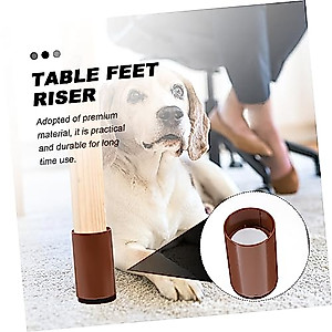 USHOBE 6 Pcs Thickened Table Mat Plastic Chair Circle Chair Sofa Protector Bed Desk Foot Sleeve Bed Riser Chair Leg Mat Chair Feet Caps Furniture Accessory Cabinet Brown Accessories