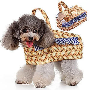 Basket Dog Costume Halloween Costumes for Small Medium Dogs, Dog Basket Costume Dog Halloween Costumes Pet Halloween Basket Costume for Halloween Christmas Birthday Party