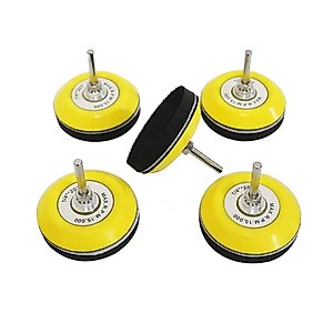 3 Inch (75mm) Hook and Loop Sanding Pad for Sanding Discs with 1/4 inches Shank Drill Attachment and Soft Foam Layer Buffering Pad, 5 Packs