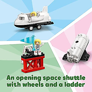 LEGO DUPLO Town Space Shuttle Mission Rocket Toy 10944, Set for Preschool Toddlers Age 2-4 Years Old with Astronaut Figures