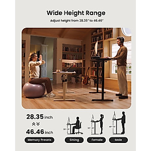 ProtoArc Standing Desk with Dual Monitor Stand Riser, 48 x 24 Inches Height Adjustable Desk with Storage, Electric Stand up Desk with Laptop Stand (Black/White)