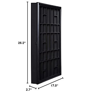 Gallery Solutions 17x26 Display Hinged Front, Black Shot Glass Case OD 17", 17" x 26"