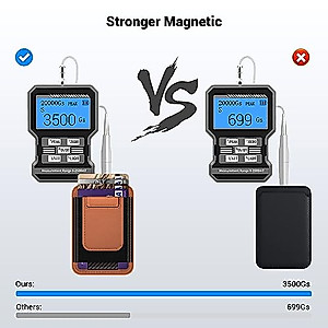 Alfuvcona Magnetic Card Wallet Holder for MagSafe Card Wallet with Strap Leather Wallet for iPhone 15/14/ 13/12 Series Phone Wallet Compatible with Apple Magsafe - Hold 7-8 Cards, Brown