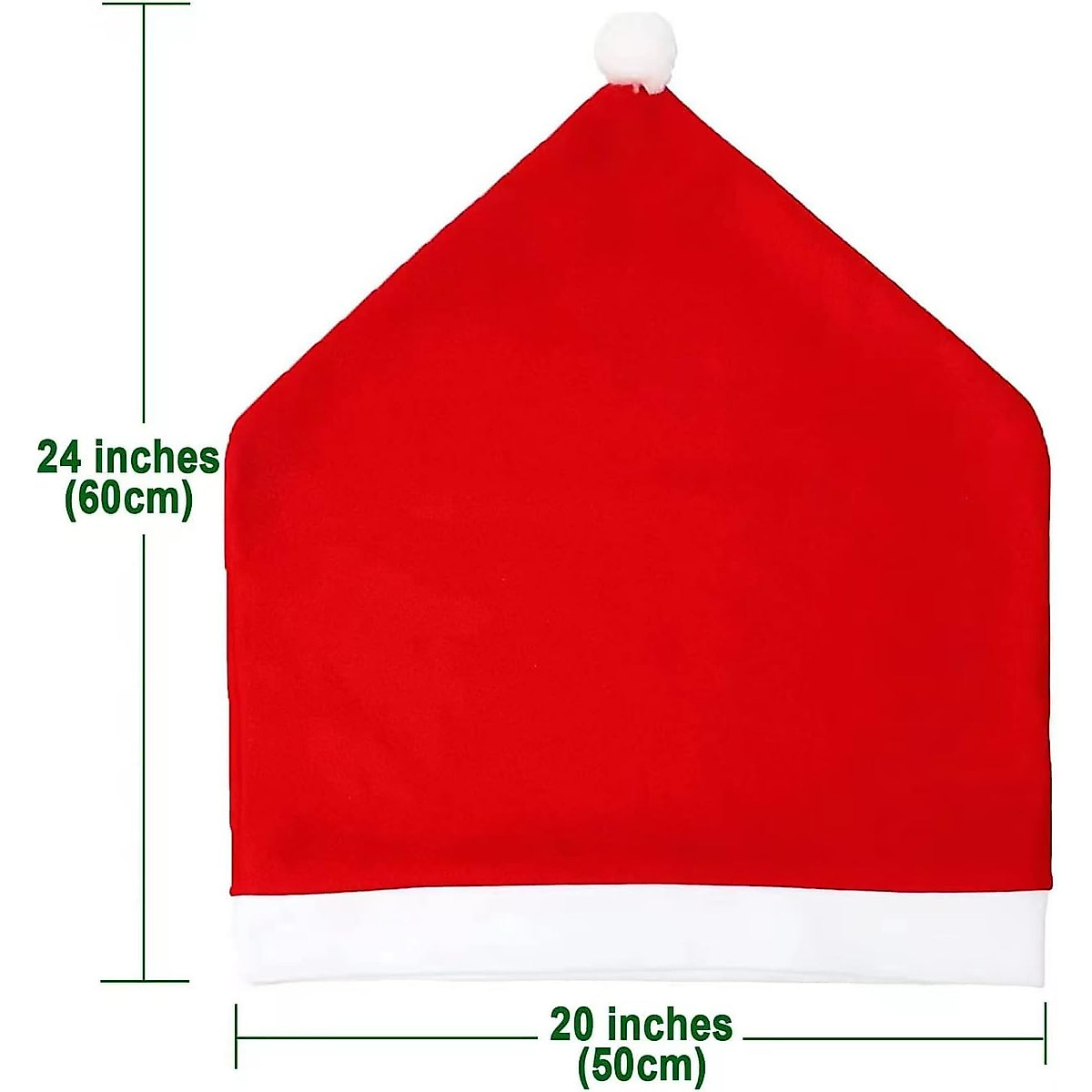 IXI 4-Pieces Christmas Chair Covers - Red Non-Woven Fabrics Santa Claus Hat Chair Back Covers for Xmas Decor