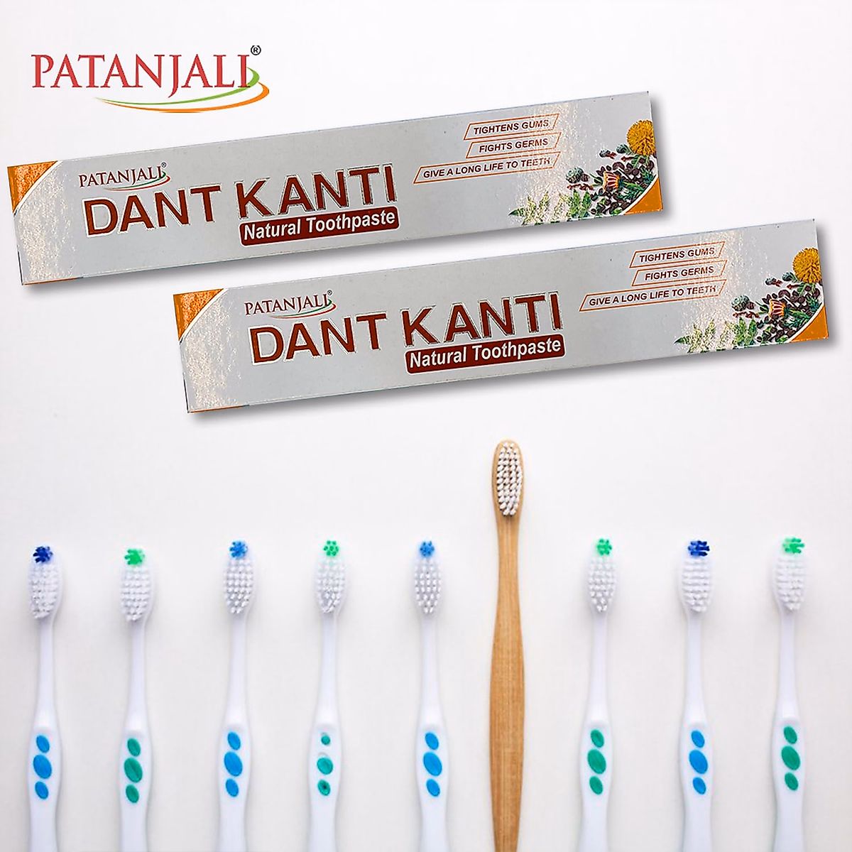 Patanjali Dant Kanti Natural Toothpaste 100gm / 3.38 fl oz - (Pack of 10)