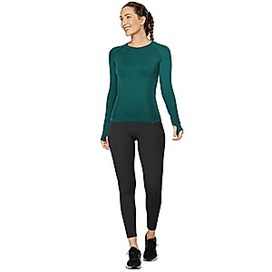 MathCat Workout Shirts for Women Long Sleeve, Workout Tops for Women, Quick Dry Gym Athletic Tops，Seamless Yoga Shirts Dark Green