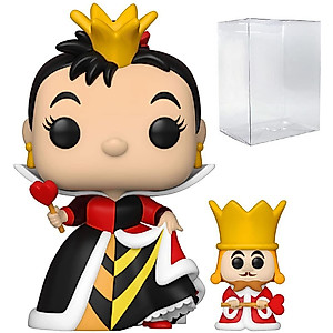 POP Disney: Alice in Wonderland 70th - Queen of Hearts with King Funko Vinyl Figure (Bundled with Compatible Box Protector Case)