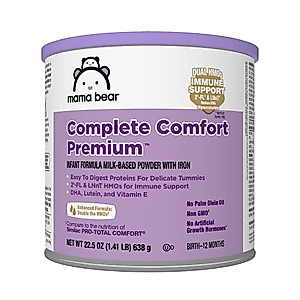 Amazon Brand - Mama Bear Complete Comfort Infant Formula Milk-Based Powder with Iron, 1.41 Pound, 22.5 Ounce