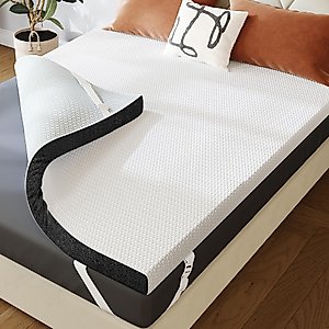 YITAHOME Memory Foam Mattress Topper Queen, 3 Inch Gel Firm Bed Toppers, Breathable Soft Vents Holes Mattress Pad with Removable Washable Cover