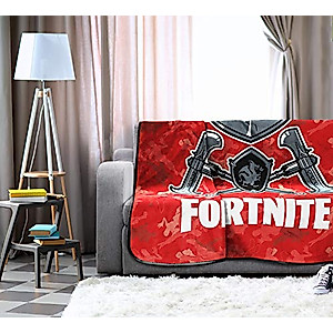 Jay Franco Fortnite Red Knight Camo Blanket - Measures 62 x 90 inches, Bedding - Fade Resistant Super Soft Fleece (Official Fortnite Product)