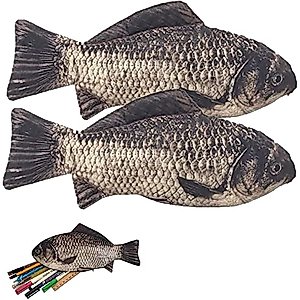 2 Pieces Of Simulation Fish-shaped Pencil Case Pencil Bag Waterproof Pencil Bag Fish Coin Purse Novelty Pencil Bag Interesting Pencil Bag Durable Stationery Bag Gift Boys Girls School Office Supplies