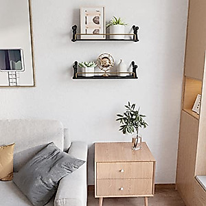 iHave Bathroom Shelves with Towel Hooks Bathroom Decor, Small Wall Shelves for Wall Decor, Black Floating Shelves Wall Mounted Modern Home Decor for Bedroom, Living Room, Laundry Room, Kitchen