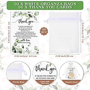 Ecation Wedding Favors for Guests Wood Heart Puzzle Keychains Thank You Cards Gift Bag Bridal Shower Souvenir Gifts(100 Sets)