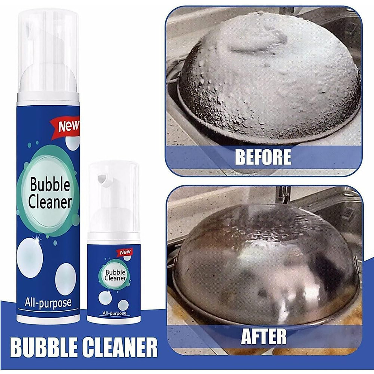 All Purpose Rinse Cleaning Foam, All-Purpose Rinse-Free Cleaning Spray, Super Foam Bubble Cleaner, Super Powerful Multi Purpose Foam Cleaner, Stain Removal Kit for Kitchen (30ml-2)