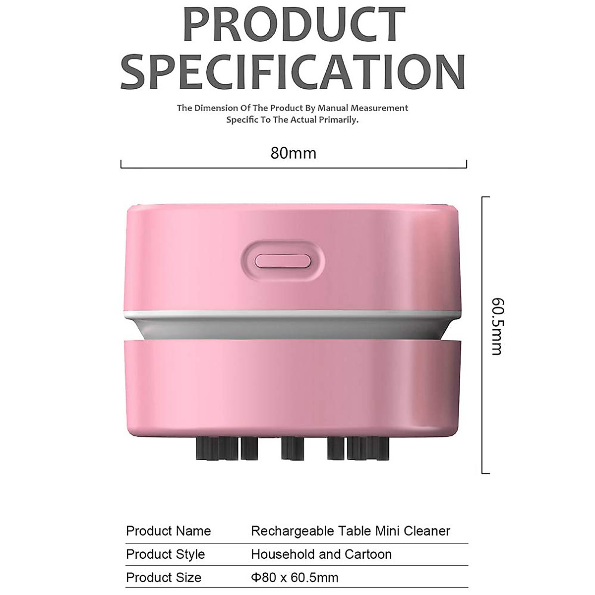 ODISTAR Desktop Vacuum Cleaner,Mini Table dust Sweeper Energy Saving,High Endurance up to 400 mins,Cordless&360º Rotatable for Cleaning Hairs,Crumbs,Computer Keyboard of Gifts for Kids (Pink)