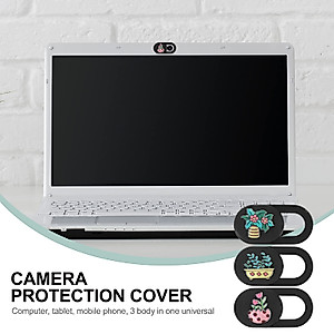 Hemobllo 3pcs Camera Cover Computers Laptops Phone Webcam Cover Smartphone Anti Covers Laptop Webcam Covers Webcam Slider Sticker Camera Stickers Security Cover Cartoon Flowers Abs Plastic