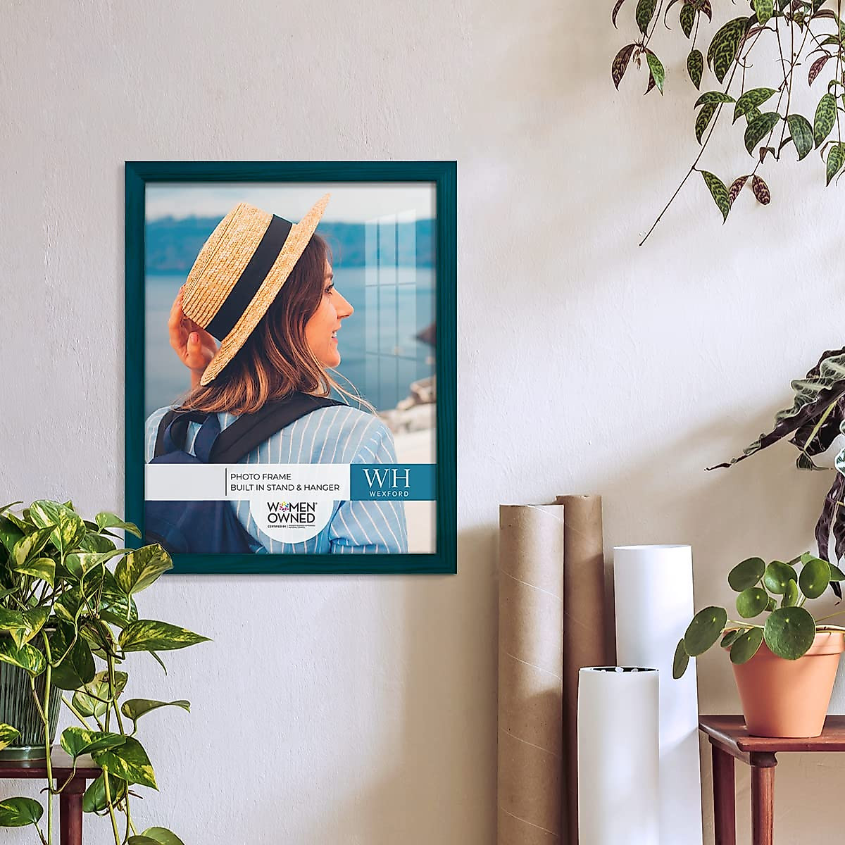 Renditions Gallery 11x14 inch Picture Frame Ocean Blue Wood Grain Frame, High-end Modern Style, Made of Solid Wood and High Definition Glass for Wall and Tabletop Photo Display