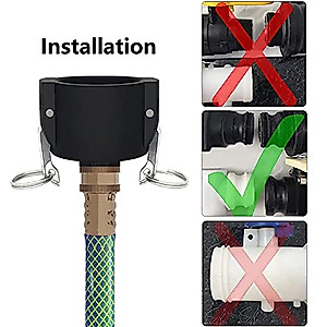 275 330 Gallon IBC Tote Tank Drain Adapter Fittings 2" Cam Lock x Garden Hose Food Grade