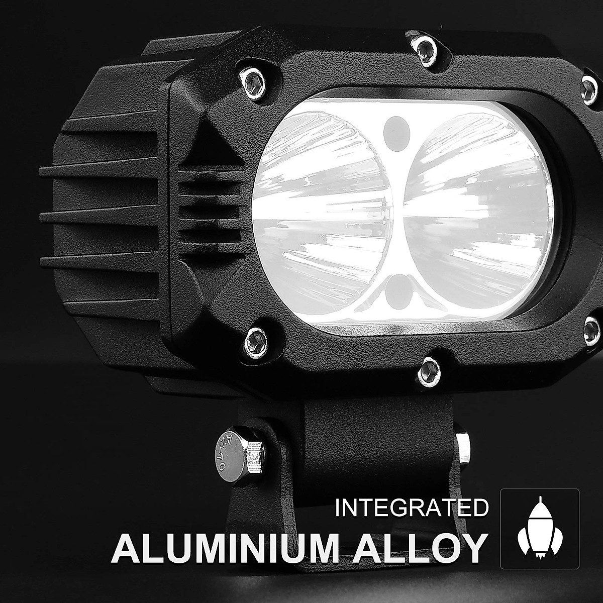 Rigidhorse 4 Inch Led Pod Lights 80W 8000LM 6500K Spot Fog Lights Xenon IP67 Waterproof White Super Bright Driving Light For Truck Boat Tractor ATV UTV 4X4, Pack Of 2