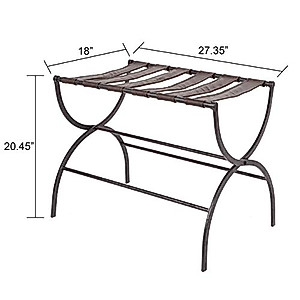 Silverwood Julian Metal Folding Luggage Rack with Contour Legs, Dark Brown