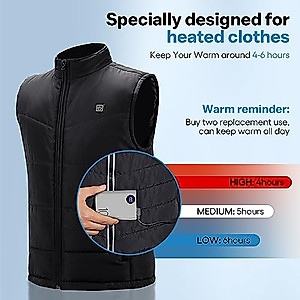 CZXTUZI 5V 2A Power Bank for Heated Vest, Packet Size 10000mAh Heated Jacket Battery Pack, LCD Display Portable Charger for Heated Coat,Heated Pants etc.