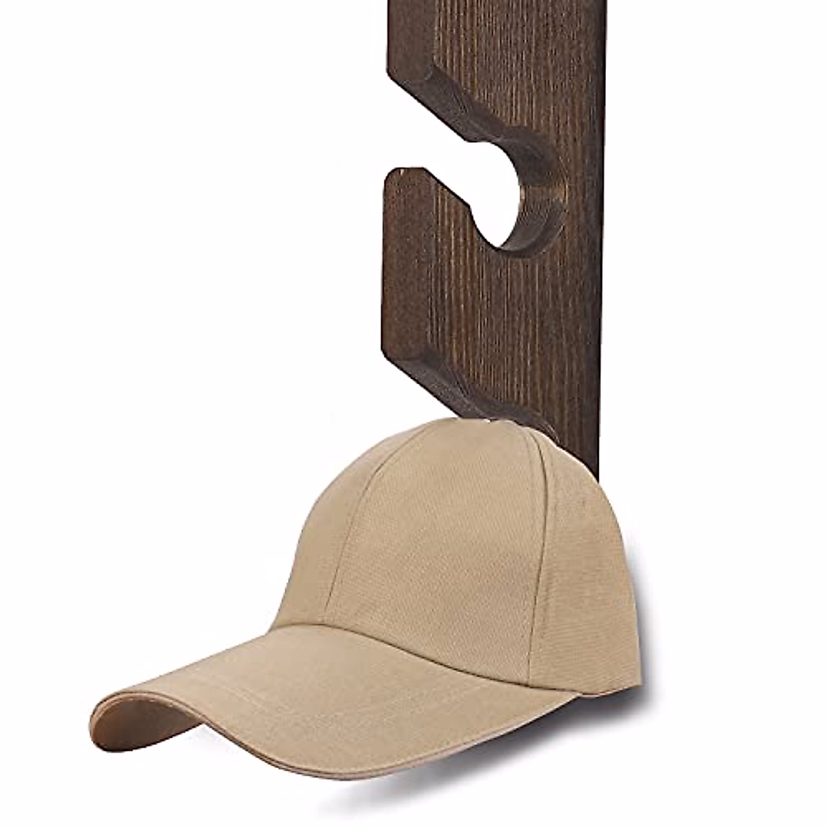 keletop Hat Rack for Wall Baseball Cap Organizer Hanger (2 Pack) Modern Wooden Hat Holder Wall-Mounted Caps Display for Closet Door Bedroom Entryroom Laundry (Brown) …