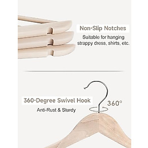 StorageWorks Coat Hanger, Lotus Wooden Clothes Hanger, Heavy-Duty Clothes Hangers, Natural Wood Hangers for Shirts, Jackets, Pants, Coats, Suits, Sweaters, 20 Pack