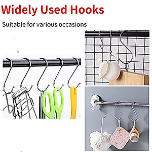 30 Pack 5.0Inch 3.8In 2.6In Assorted Size S Hooks Stainless Steel S Hanging Hooks Outdoor,Utility S Shaped Hooks for Hanging Plants,Heavy Duty S Hooks for Hanging Clothes Towels