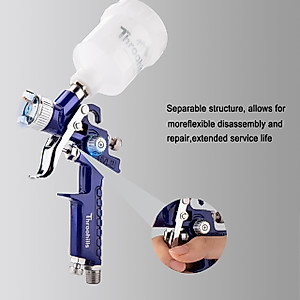 Throohills General Purpose Touch Up Spray Gun Air Paint Sprayer with 0.8mm Nozzle 125cc Cup and 6Pcs Paint Strainers