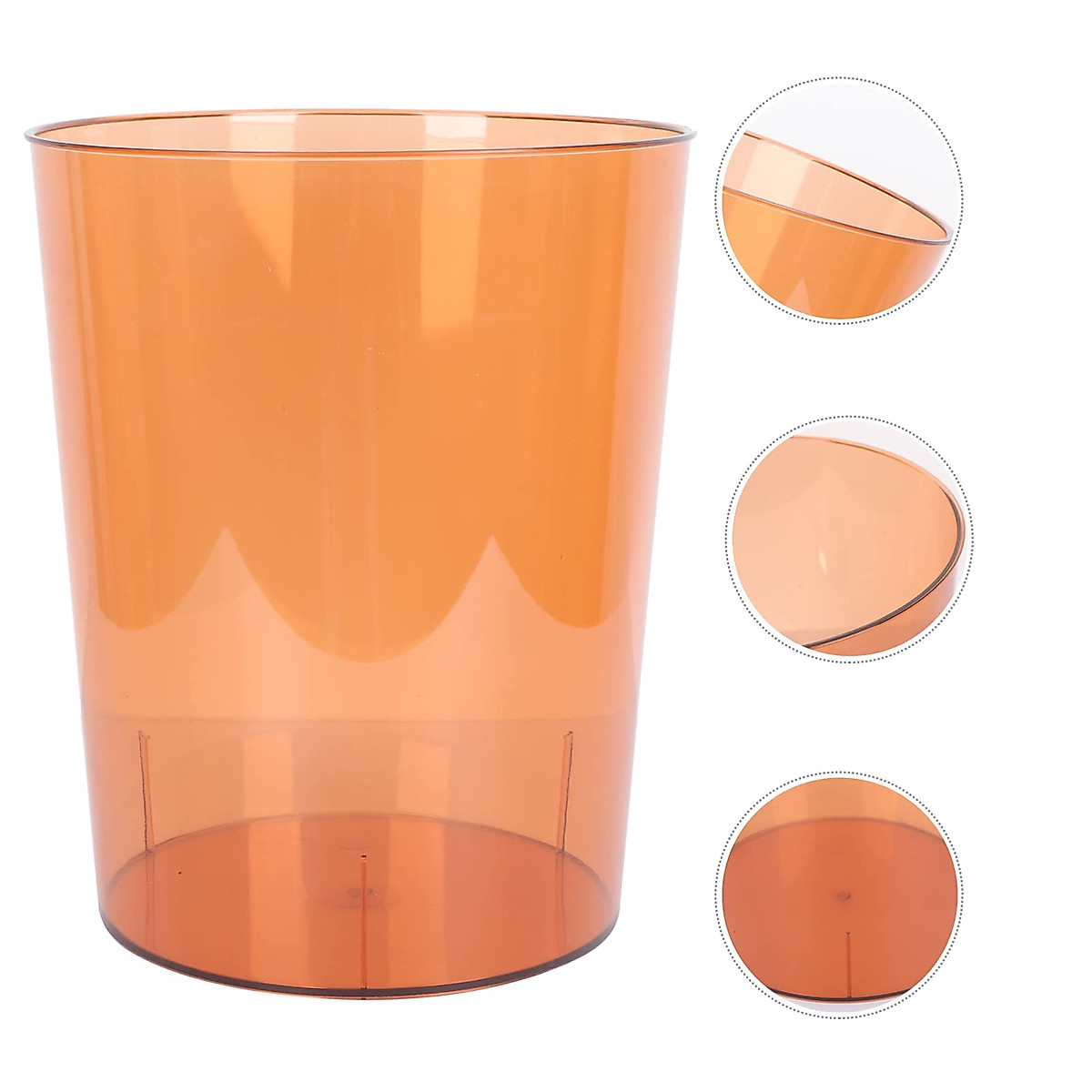 Amosfun Plastic Slim Round Small Trash Can Wastebasket Garbage Container Bin Pot for Bathroom Bedroom Kitchen Home Office Orange