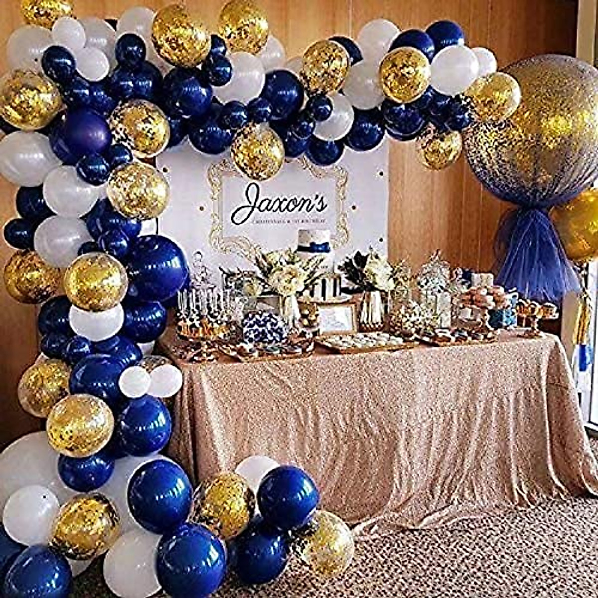 KALOR Navy Blue Balloons Garland Arch Kit 110Pcs - Different Sizes 18/12/10/5 Inch Party Balloons for Birthday Baby Shower Wedding Graduation Party Decorations
