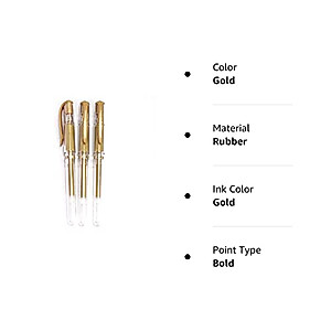Uni-Ball Signo Broad Point Gel Impact Pen Gold Ink, 1.0mm, 3 pens per Pack (Japan import) [Komainu-Dou Original Package]