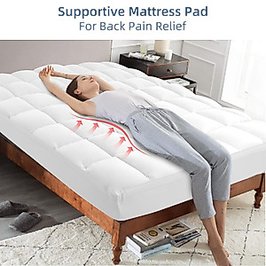 songlibin Mattress Topper,Extra Thick Mattress Pad for Back Pain,Cooling Mattress Cover with 21'' Deep Pocket, Breathable Bed Topper for Hot Sleeper(White), King(78''×80'') (JMCL5-20230603)