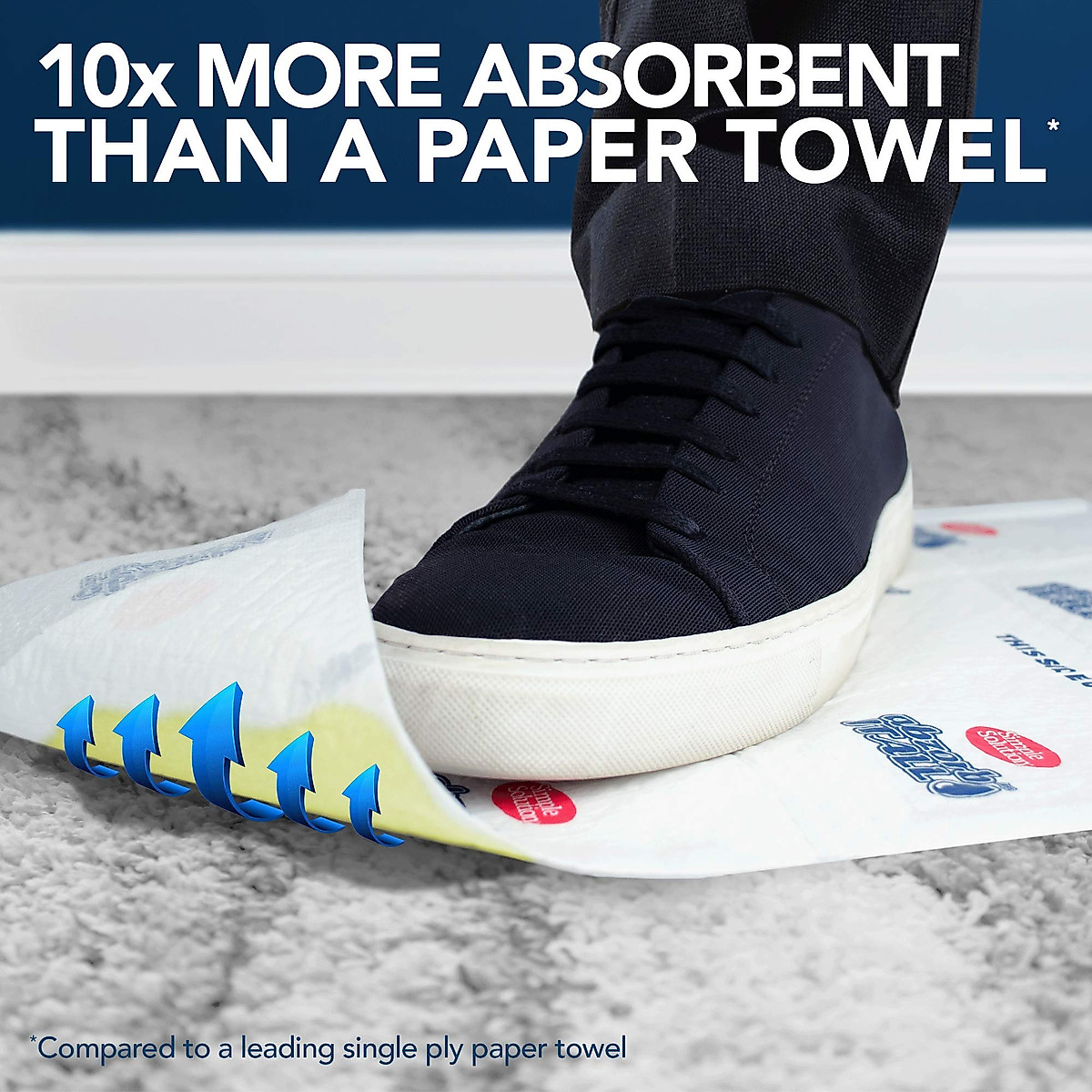 Simple Solution Abzorbitall Pet Mess Absorbent Towels | Multi-Surface Urine & Dog Poop Cleaning Sheets | 12 x 17 | 30 Towels