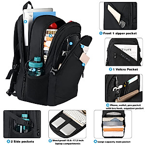 Travel Laptop Backpack, Extra Large Carry on Backpack Flight Approved with USB Charging Port, Water Resistant School College Business Work Bag Gifts for Men Women Students Fits 17 Inch Laptops