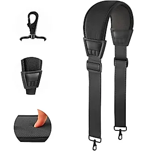 FIEIL 67" Universal Shoulder Strap, Neoprene Thick Padded Bag Strap with Double Adjustable Buckles and Metal Hooks, Ideal for Briefcases, Computer Satchels, Crossbody Bags, Luggage(Supple)