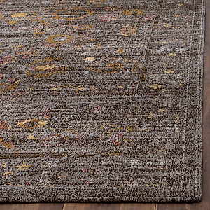 SAFAVIEH Classic Vintage Collection Accent Rug - 3' x 5', Grey & Gold, Oriental Distressed Cotton Design, Easy Care, Ideal for High Traffic Areas in Entryway, Living Room, Bedroom (CLV304A)