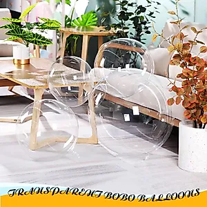 30 Pcs Clear Balloons, Pre Stretched 8 24 36 Inch Bobo Balloons Large Clear Balloons for Stuffing Transparent Latex Balloons Kids' Party Balloons for Easter, Wedding,birthday Party Decorations