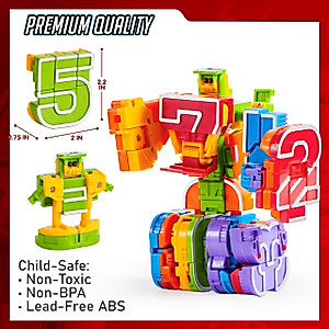 JOYIN 10 Pcs Number Bots Toys, Number Bots, Action Figure Learning Toys, Number Robots Toys, Educational Toy, Christmas Birthday Gifts for Kids Boys Girls 3 4 5 6 Years Old