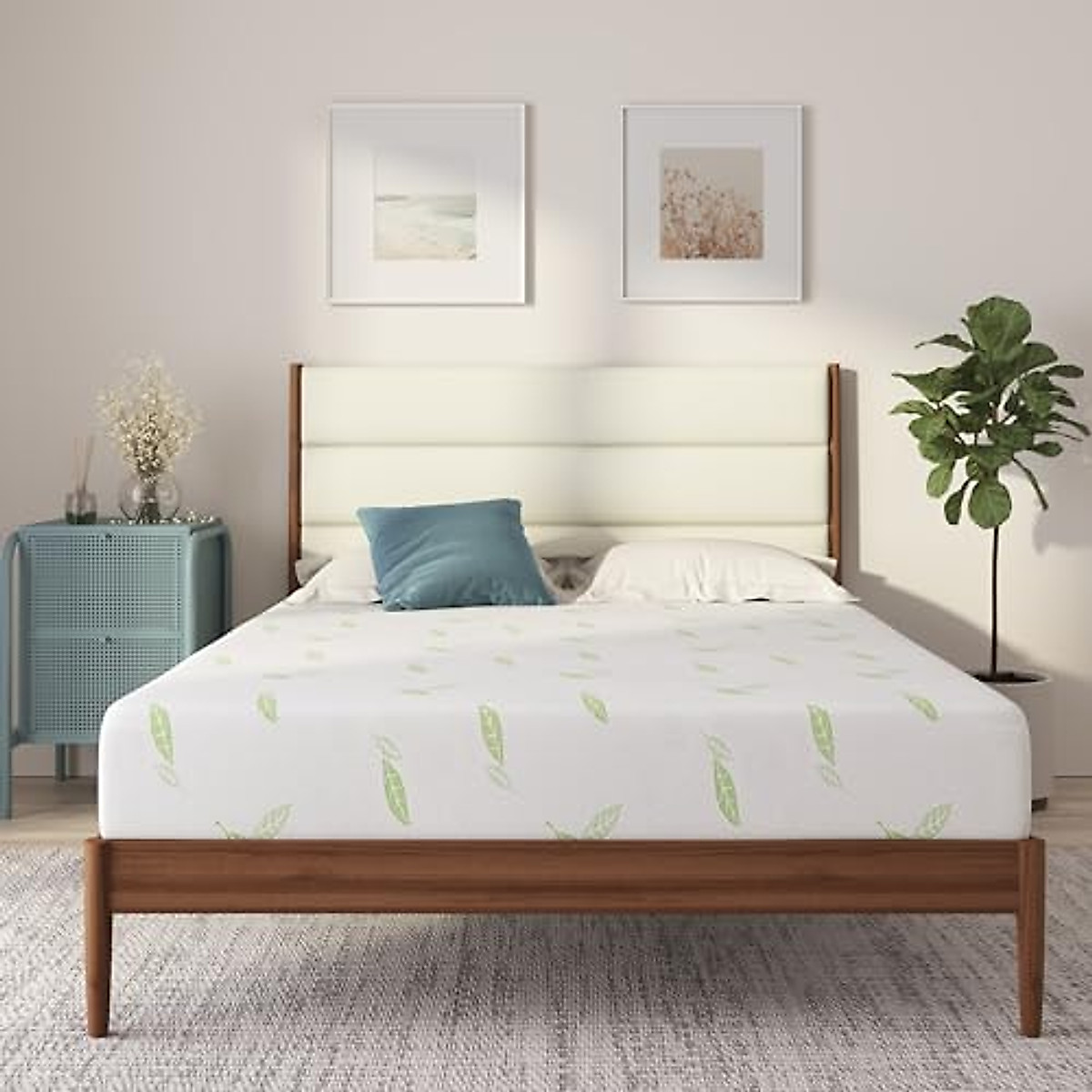 NapQueen Full Size Mattress, 10 Inch Anula Green Tea Infused Memory Foam Mattress, Full Size Mattress Bed in a Box, CertiPUR-US Certified Mattress