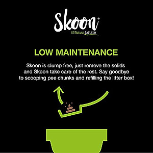 (2 Bags) Skoon All-Natural Cat Litter – Light-Weight, Non-clumping, Low Maintenance, eco-Friendly - absorbs, Locks and Seals Liquids for Best Odor Control.