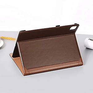 iPad Air-6 (13'') Case, iPad Pro-3 4 5 6 (12.9'') Case with Pen Holder, DMaos Business Vintage Book Synthetic Leather Stand Folio Smart Cover - Brown