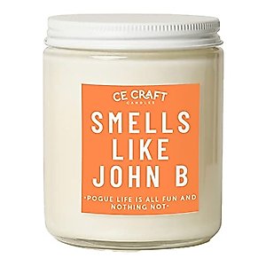 CE Craft - Smells Like John B Candle - White Driftwood Scented - Gift for Her, Girlfriend Gift, Celebrity Prayer Candle, Scented Soy Wax Candle