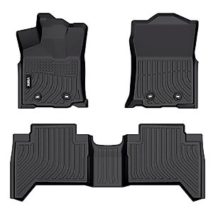 VIWIK Floor Mats for Toyota Tacoma 2018-2023 Double Cab Only Auto, TPE Rubber Car Mats All Weather Protection Custom Floor Liners for Toyota Tacoma Double Cab 1st and 2nd Row Non-Slip Odorless