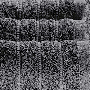 Tens Towels Pack of 8 Towels Set, 2 Extra Large Bath, 2 Hand, 4 Washcloths, 100% Cotton, Lighter Weight, Quicker to Dry, Super Absorbent, Perfect for Bathroom, Dark Grey