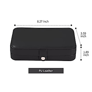 Smileshe Jewelry Box for Women Girls, PU Leather Small Travel Organizer Case, Portable Display Storage Holder Boxes for Rings Earrings Necklaces Bracelets