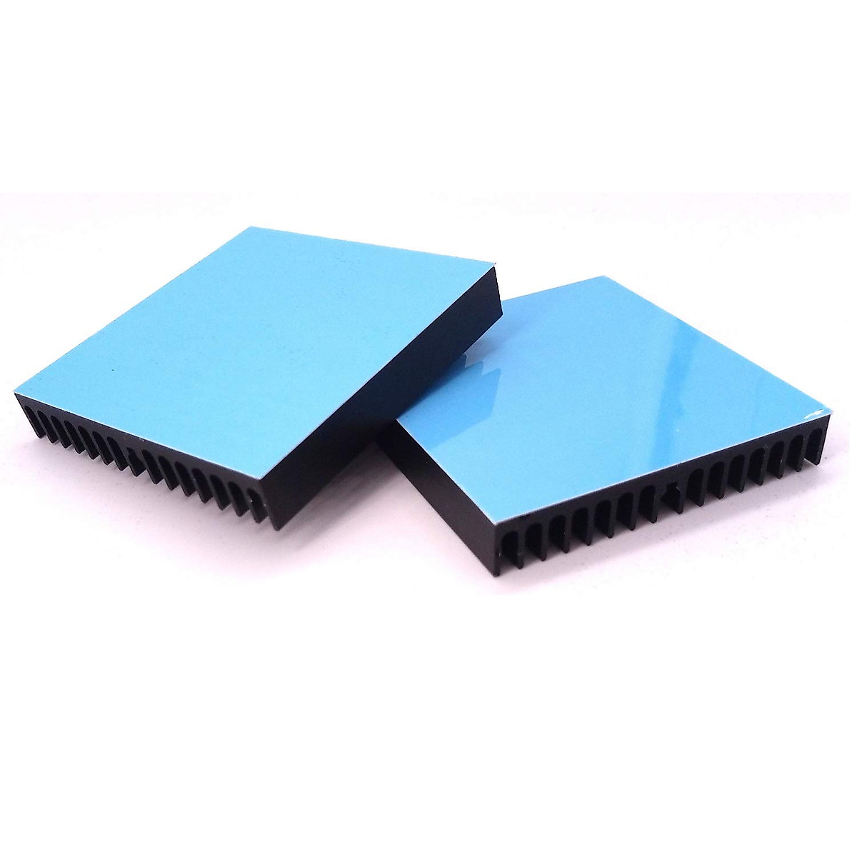 Easycargo 60mm Heatsink Kit + pre Applied 3M 8810 Thermal Conductive Adhesive Tape, Cooler Aluminum Heat Sink Set for Cooling GPU SSD WiFi Module LED Panel (2pcs 60x60x10m Black)