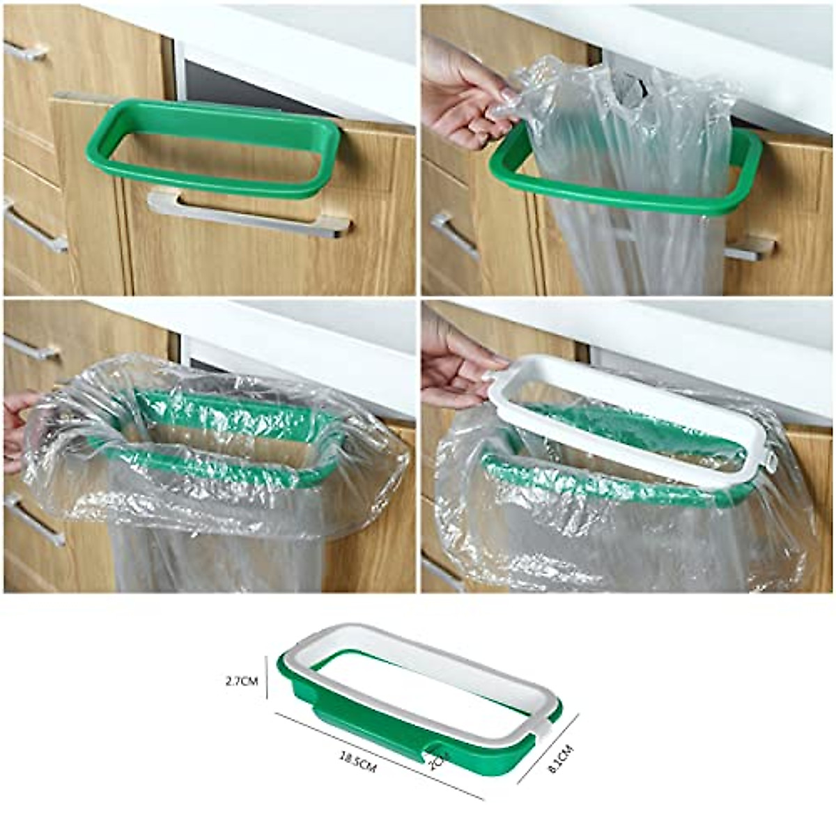 Portable Plastic Door Garbage Trash Bag Can Rack Holder Kitchen Tool 2Pcs (Color Random)