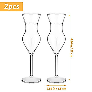 NOLITOY 2pcs Wine Glasses Female Body Glasses Cocktail Glasses Whiskey Glasses Champagne Goblet for Party Home Bar